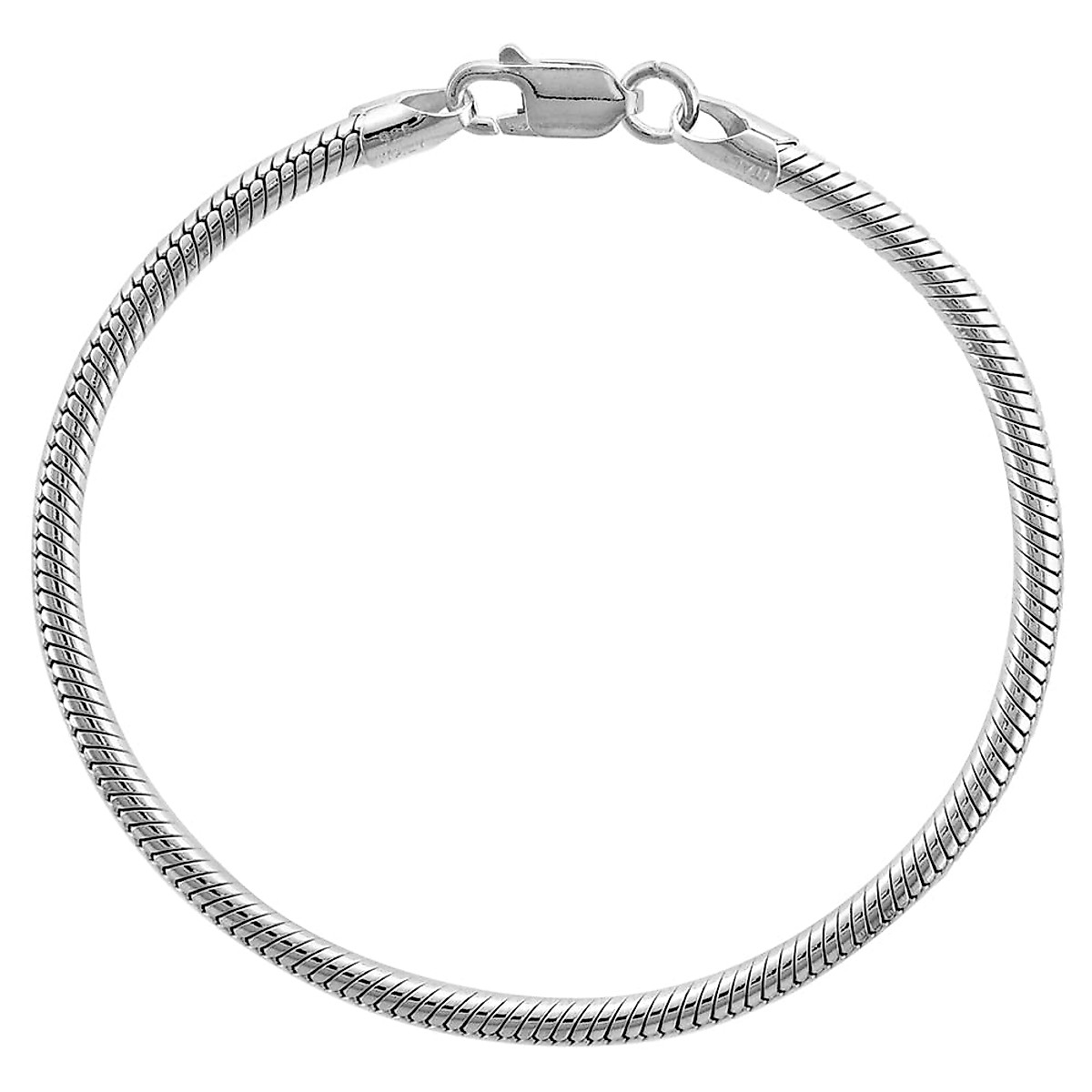 Sterling Silver Greek Key Charm Bead for Charm Bracelets fits 3mm Snake Chain Bracelets Oxidized Finish