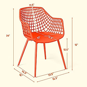 Costzon Kids Chair, 4-Piece, Child-Size Chairs with Curved Backrest, Ergonomic Armrests, Metal Legs & Anti-Slip Foot Pads, Toddler Furniture for Playroom, School, Daycare, Toddler Chairs (Colorful)