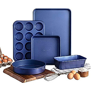 Granite Stone Diamond Granite Stone, 15 Piece Cookware and Bakeware Set, Blue