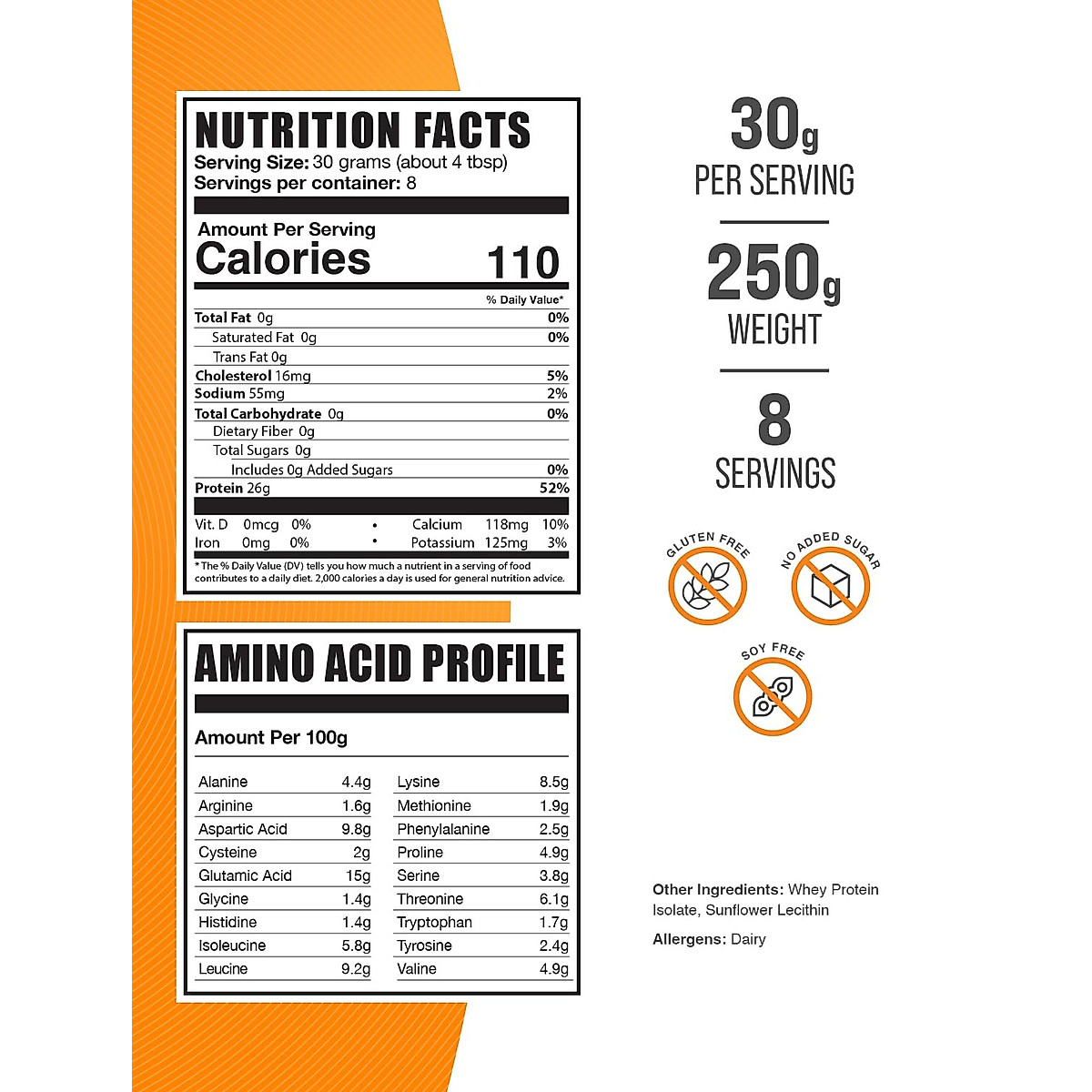 BulkSupplements.com Whey Protein Isolate Powder - Unflavored Protein Powder, Whey Isolate Protein Powder - Whey Protein Powder, Gluten Free, 30g per Serving, 250g (8.8 oz) (Pack of 1)