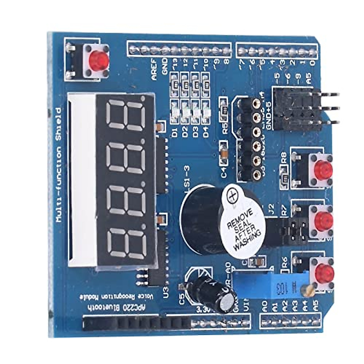 Kadimendium Multifunctional Expansion Module, 70x50mm Digital Display 4 Digit Development Board Adjustable Potentiometer for Wireless Experiment