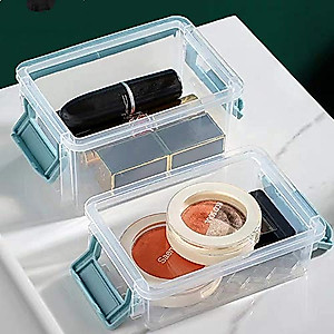6 Pack Mini Storage Boxes Plastic Storage Box Organiser Box with Lid Small Storage Bin Box