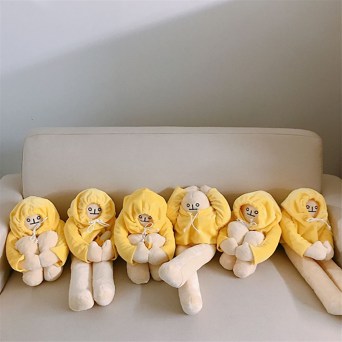 Ahlulu Cute Banana Man Doll, Creative Stuffed Toy with Multiple Funny Poses Adorable Birthday Party Gift for Kids (Yellow, 16 in)