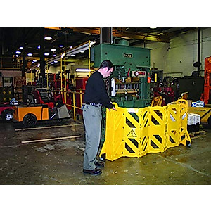 Rubbermaid Commercial 13-Foot Extendable Mobile Safety Sign/Barrier with Locking Straps, Yellow (FG9S1100YEL)