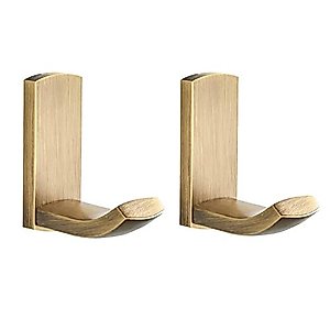 BigBig Home Brass Towel Hook, Gold Coat Hook Bathroom Robe Hooks Antique Clothes Hanger Wall Hook Kitchen Wall Mount 2 Pack