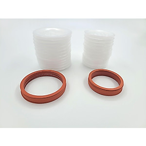 Reusable Canning Lids Bundle Includes 12 Wide and 12 Regular Mouth Tattler Lids and Rings and 24 Dissolvable Sunivale Jar Labels For Use With Hot Water Bath and Pressure Canning Methods Made in USA