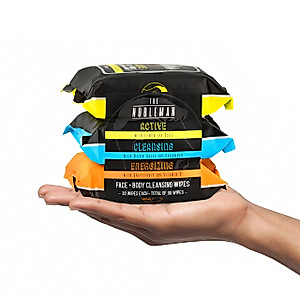 Men's Active/Cleansing/Energizing Face + Body Cleansing Wipes - 3 Pack (90ct)