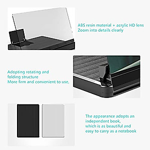 CHANGAIDA 12 Inch Phone Screen Amplifier Foldable Phone Holder Black