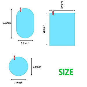 LELTLIMH Car Rearview Mirror Film Rainproof Waterproof Mirror Film Anti Fog HD Clear Nano Coating Car Film for Car Mirrors and Side Windows, Various Shapes Mirror Stickers (8P)
