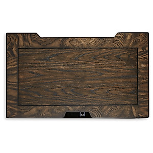 Signature Design by Ashley Maylee Classic 2 Drawer Nightstand with Pull-Out Tray, Power Supply and USB Ports, 29.5" Tall, Dark Brown