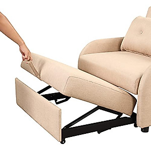 3 in 1 Convertible Loveseat Sofa with Pull-Out Sleeper&Adjsutable Backrest,Multi-Functional Folding Recliner Accent Futon Sofá Chair,Upholstered Lounge Chaise Couch Armchair for Living Room