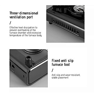 Portable Butane Stove | Single Burner Gas Stove | Camping & Backpacking Essential | Emergency Stove | High Performance | Double Wind Guard Burner (Black)