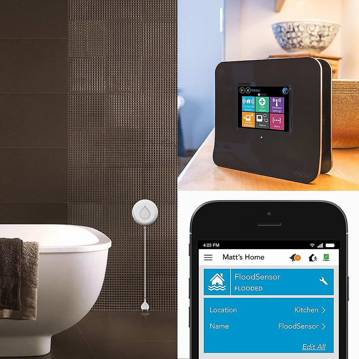 Securifi Water Leak Detection Kit: Almond 2015 Router and 1x Flood Sensor