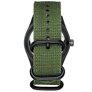 HANPOSH Mens Watches Waterproof Military Watches for Men Analog Tactical Wrist Watch Army Field Watches Work Watch Outdoor Casual Quartz Japanese Movement Nylon Band Black Green