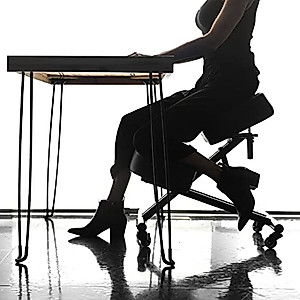 Sleekform Adjustable Seat Angle and Height Kneeling Chair, Ergonomic Posture Stool Chairs for Office and Home - Thick Comfortable Cushions, Wheels