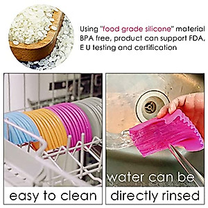 Retractable Reusable Hamburger Sandwich Burger Holders Fixed Box Clip Rack, Adjustable Hygienic Silicone Fixed French Fry Hamburger Sauce Ketchup Holder Container Boxes for Eating, 4 Pcs