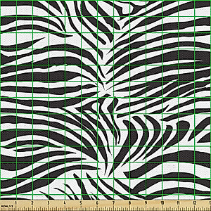 Ambesonne Zebra Print Fabric by The Yard, Striped Zebra Animal Print Nature Wildlife Inspired Simplistic Illustration, Decorative Fabric for Upholstery and Home Accents, 1 Yard, Black and White