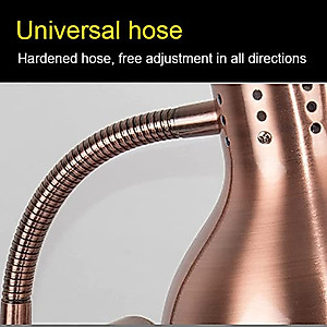 Food Heating Warmer Lamp Food Heating Lamp Desktop, Restaurant Kitchen Buffet Warmer Table (Color : Red Copper, Size : Double Head)