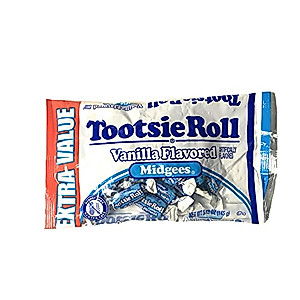 Tootsie Roll Midgees (1) 5.13 oz Bag Tootsie Roll Vanilla Flavored Midgees - Peanut Free and Gluten Free (Approximately 22 Pieces Per Bag)