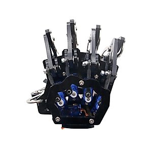 Robotic Robot Hand with Servos Five Fingers Clamper Claw Gripper Mechanical Arm for Assembled for DIY Robot kit (Color : Left Hand)