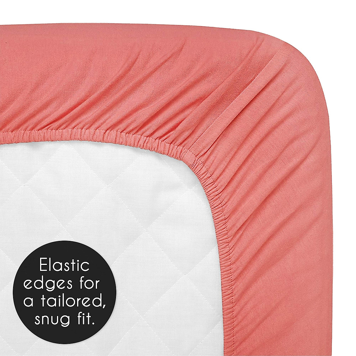 Coral Fitted Crib Sheet for Feather Collection Baby/Toddler Bedding Set