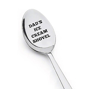 Birthday Christmas Gift for Dad Spoon for Ice Cream Related Gifts for Dad Daddy Gifts from Daughter Son Unique Gifts for Father Dad’s Ice Cream Shovel Engraved Spoon