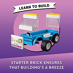 LEGO Friends Ice-Cream Truck Building Toy Pretend Play Gift for Kids Girls Boys Ages 4 and Up, Featuring Toy Van, Andrea & Roxy Mini-Dolls, Toy Dog and Accessories, 41715