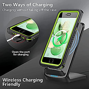 Bestcellcase Waterproof iPhone SE 2022/SE 2020/iPhone 8/iPhone 7 Case Shockproof,Full Body Protective Case with Screen Protector,Heavy Duty Phone Case for iPhone 7/8/SE,Green