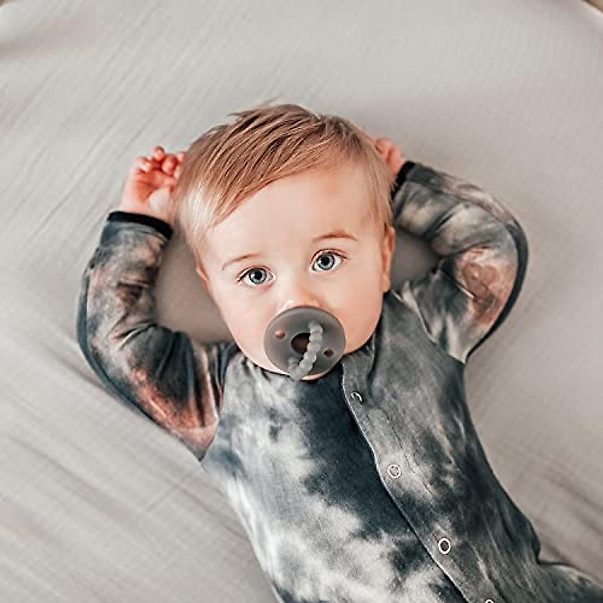 Newton Baby Organic Fitted Crib Sheets (2-Pack) - 100% Breathable and Ultra-Soft, 100% Organic Muslin Cotton, Twilight Grey + White, Fits All Standard Cribs