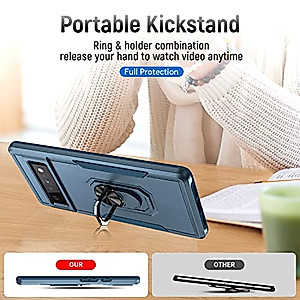 Fucozan for Google Pixel 6 Pro Case with Kickstand Armor Magnetic Ring Rugged Protective Military Grade Shockproof Case for Pixel 6 Pro Phone Case (Navy)