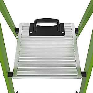 Little Giant Ladders, MightyLite, M4, 4 ft Stepladder, Ground Cue, Fiberglass, Type IAA, 375 lbs weight rating, Green, (15384-001)