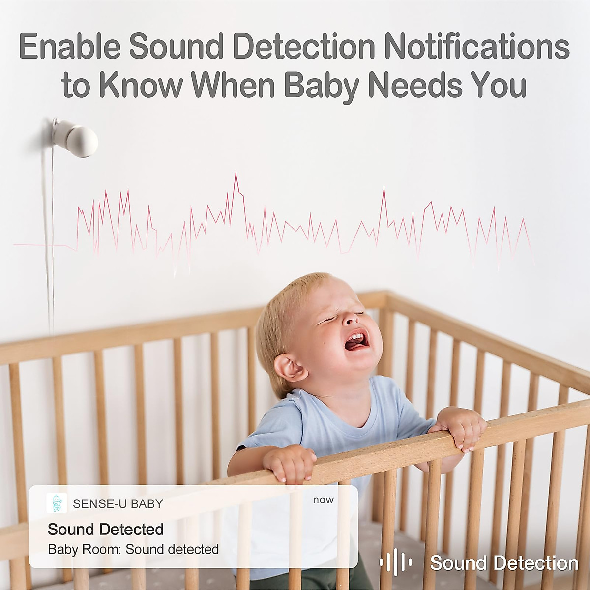 Sense-U Smart Baby Monitor 3 + Video Baby Monitor with Remote Pan-Tilt-Zoom Camera