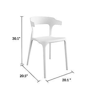 Novogratz Poolside Collection, Felix Stacking Dining Chairs, Indoor/Outdoor, 2-Pack, White