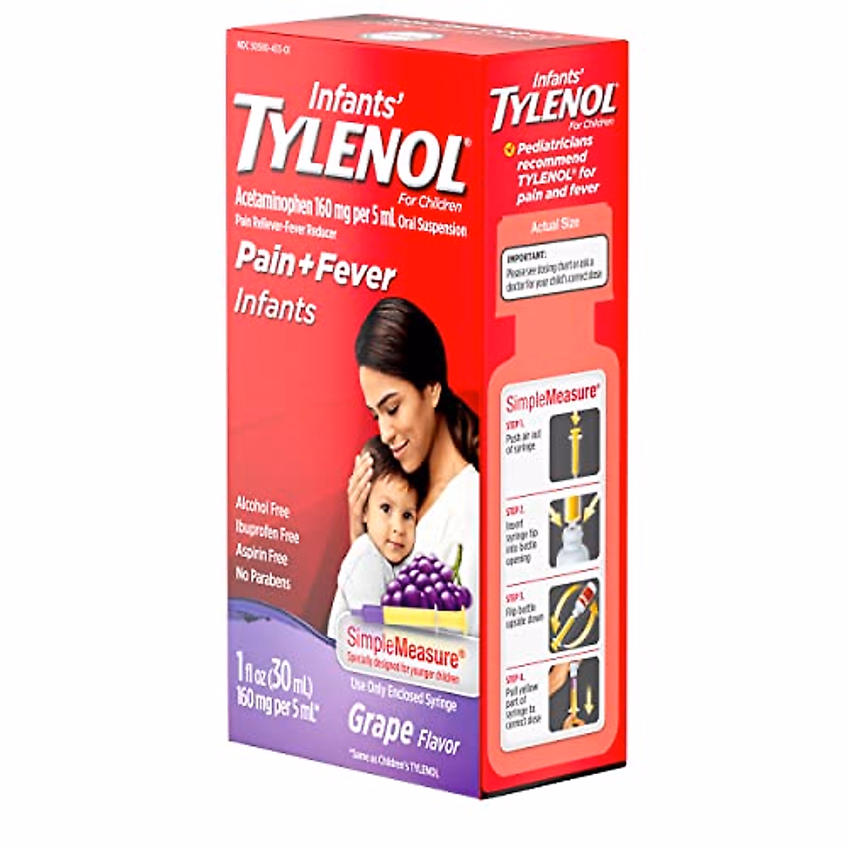 Tylenol Infants Acetaminophen Liquid Medicine, Grape, 1 fl. oz