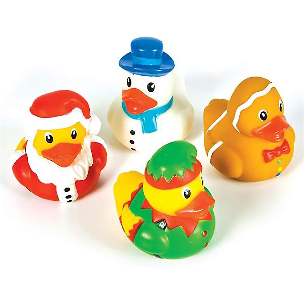 The Dreidel Company Christmas Holiday Rubber Duck Toy Duckies for Kids, Bath Birthday Gifts Baby Showers Summer Beach and Pool Activity, 2" (12-Pack)