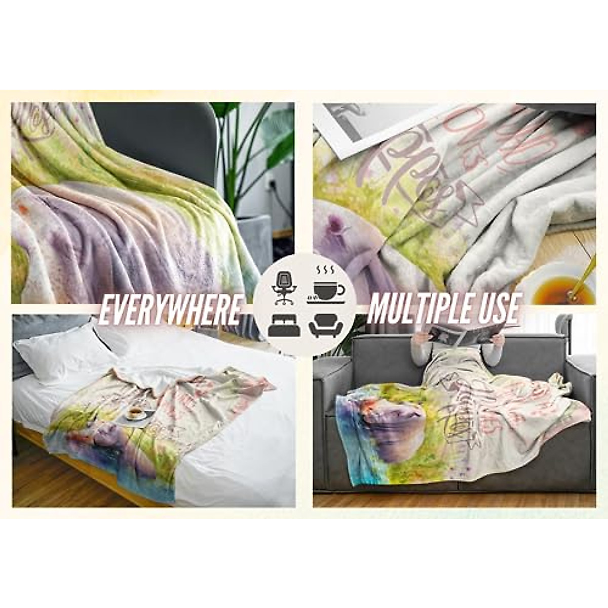 InnoBeta Hippopotamus Gifts Blanket for Girl, Hippo Lover Ask Flannel Throw Blanket for Girl, Funny Kid Daughter Unique Birthday for Her- Just A Girl Who Loves Hippos