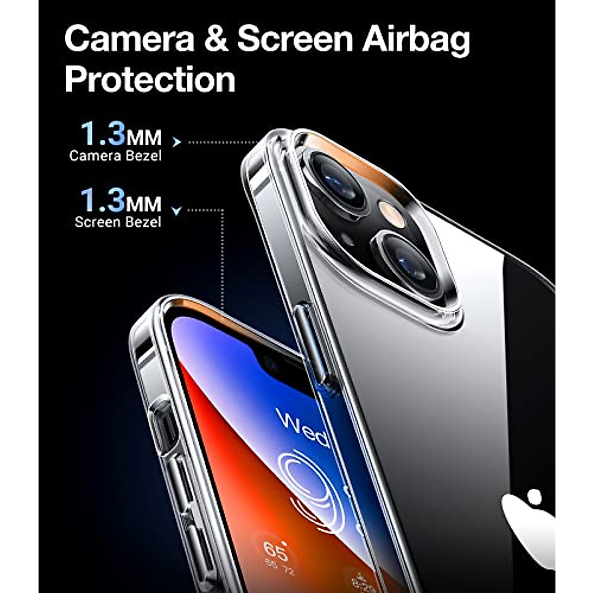 TORRAS Crystal Clear Designed for iPhone 14 Case, [Non-Yellowing] Slim Fit Ultra Thin [Military Drop Protection] Soft Silicone TPU Shockproof Protective Cover Case for iPhone 14 6.1 Inch, Clear