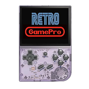 RG35XX Handheld Game Console with 5000 Games, 3.5inch IPS OCA Screen Linux System Chip Cortex-A9 Portable Handheld Nostalgic Arcade Retro Game Machine, 64g, 2100mAh (RG35XX Purple)