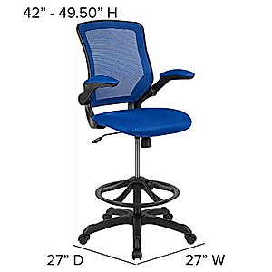 Flash Furniture Office Seating, 27"W x 27"D x 42" - 49.5"H, Blue