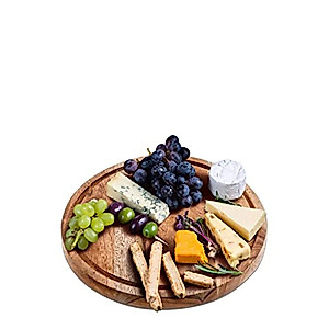 Royalty Art 4-in-1 Cake Stand with Dome, Cheese Board, Covered Platter, and Serving Tray for Pastries, Pies, Appetizers, and Holiday Treats, Decorative Kitchen Server and Display