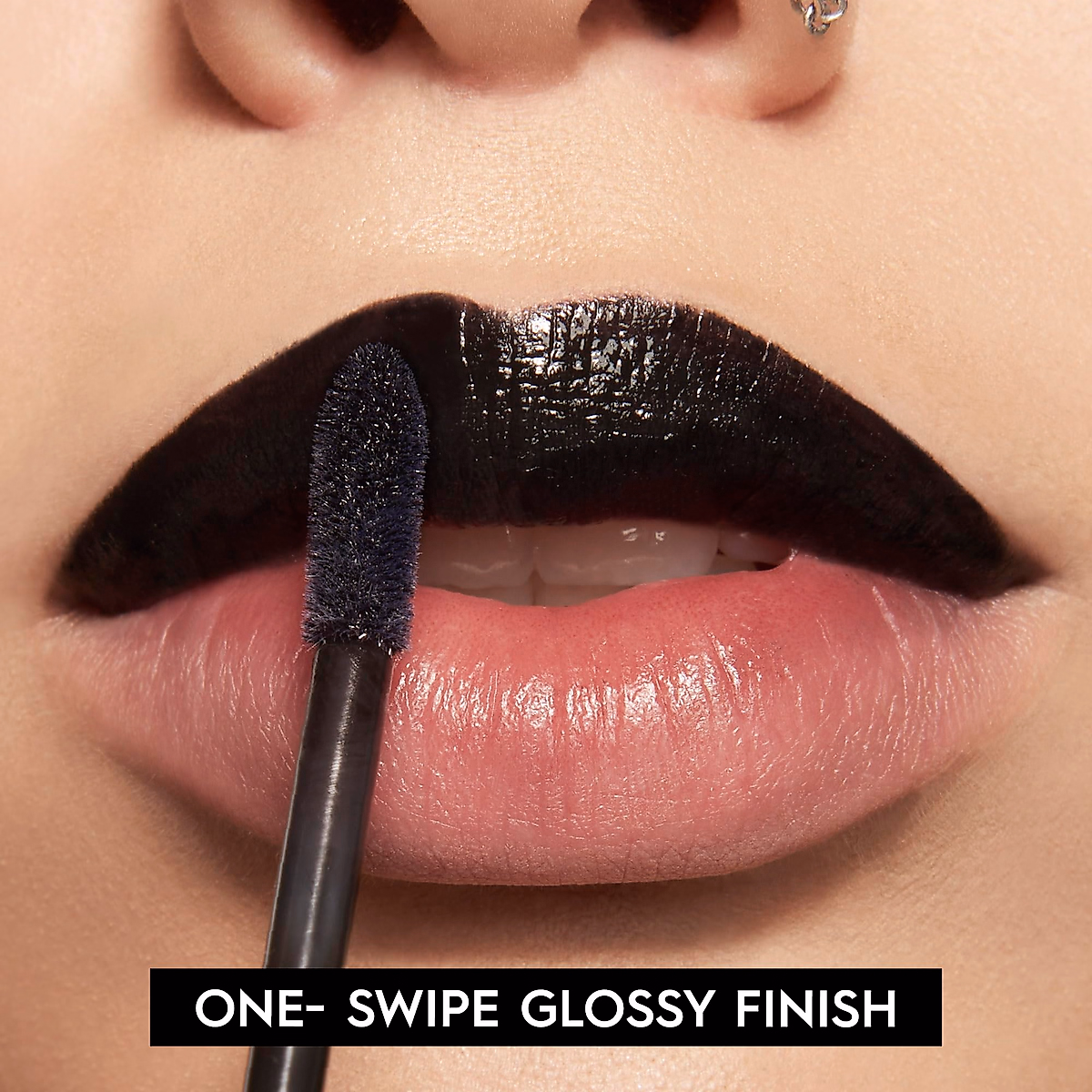 Urban Decay Vice Lip Bond Glossy Longwear Liquid Lipstick (Indie Sleaze - Pure Black), Transfer-proof, Smudge-proof, Up to 16HR Wear, Vegan, Cruelty-free - 0.14 fl oz