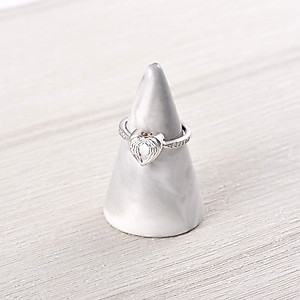 Fookduoduo Sterling Silver Cremation Jewelry Ring for Ashes - Angel Wings Urn Ring for Women Forever in My Heart Urn Rings for Keepsake Memorial Gift(Silver 7)