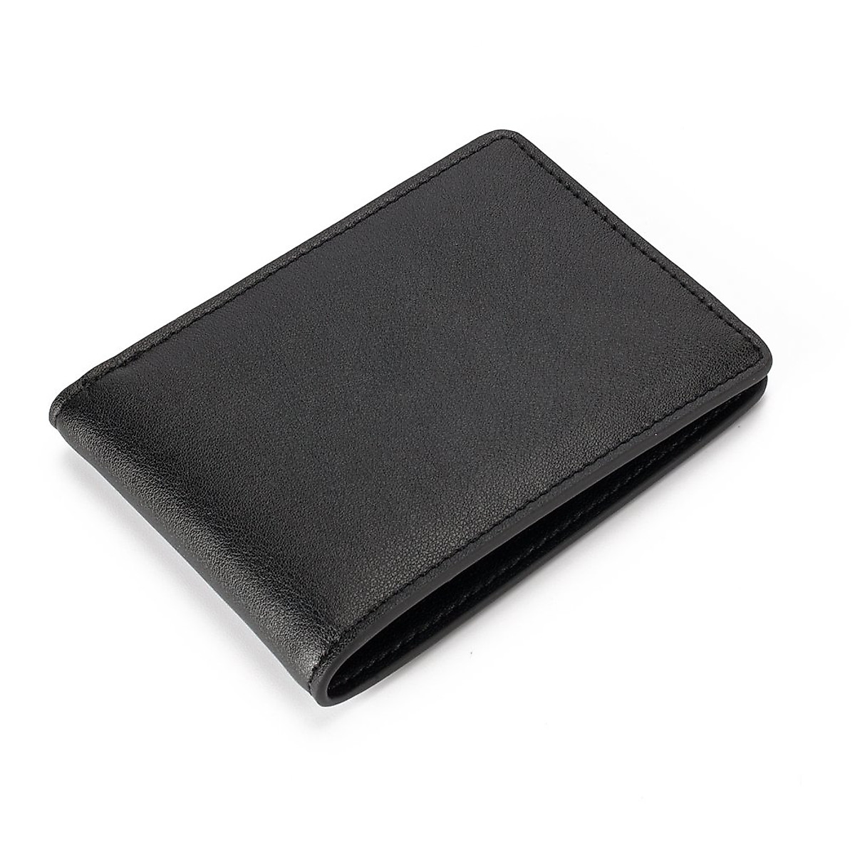 Mens Slim Front Pocket Wallet ID Window Card Case with RFID Blocking - Black