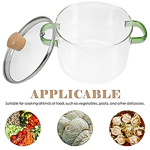 ERINGOGO Ramen Cookware Tea Pot Glass Pots Tea Kettle Stovetop Clear Glass Pot Kitchen Stew Pot Clear Saucepan Glass Pot for Soup Cooking Pot Mushroom Hand-pulled Noodle Binaural Butter