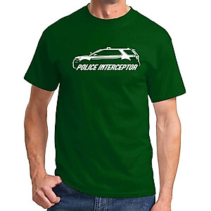 Ford Explorer Police SUV Classic Outline Design Print Tshirt Large Forest