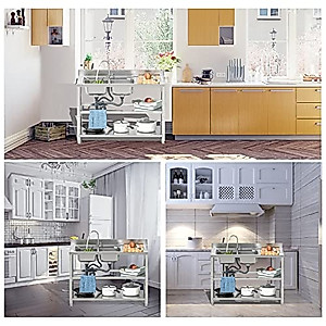 304 Stainless Steel Utility Sink, Commercial Restaurant Kitchen Workbench Single Bowl Sink, Fish Cleaning Table, with Back Splash, Knife Holder, for Home Laundry Room Garage Bar Restaurant (Color : S