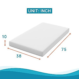 BestMassage 10 in Gel Memory Foam Mattress Mattresses for Cool Sleep & Pressure Relief,Medium Firm Mattresses CertiPUR-US Certified/Bed-in-a-Box,Twin