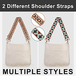 Viva Terry Vegan Leather Crossbody Fashion Shoulder Bag Purse with 2 Adjustable Strap (White)