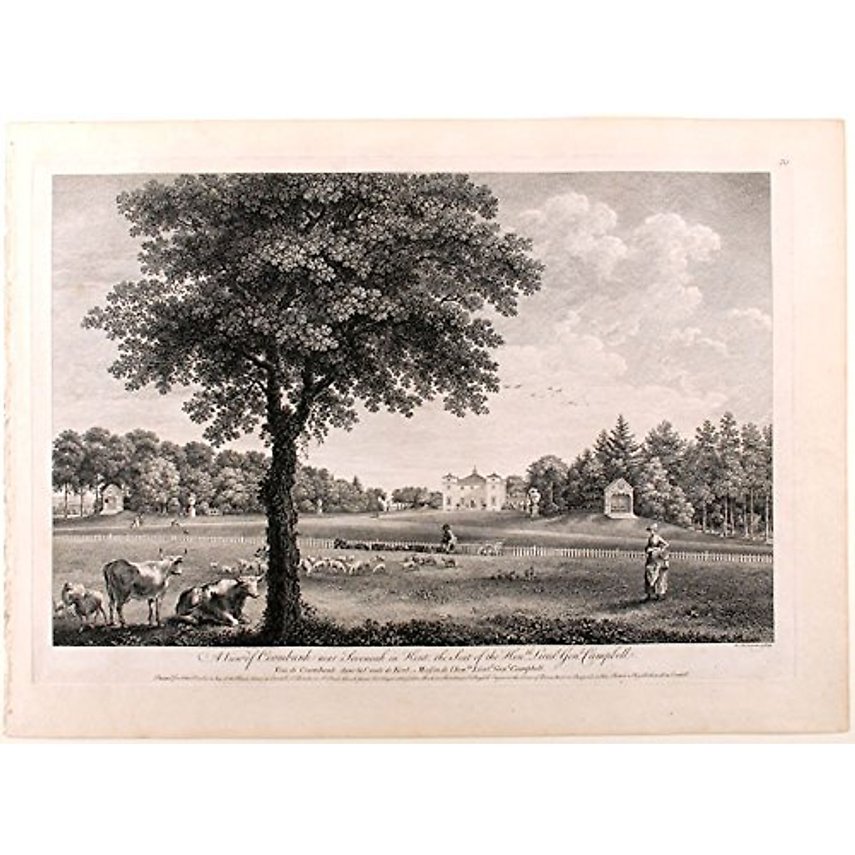A View of Coombank near Sevenoak in Kent, the Seat of the Honble. Lieutt. Genl. Campbell/Veⁿe de Coombank, dans la Comte de Kent. Maison de L'honble. Lieutt. Genl. Campbell