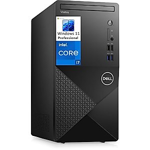 Dell Vostro 3910 Tower Business Desktop Computer, 12th Gen Intel 12-Core i7-12700 up to 4.9GHz, 64GB DDR4 RAM, 2TB PCIe SSD + 2TB SSD, WiFi, Bluetooth 5.0, Keyboard & Mouse, Wins 11 Pro, Black
